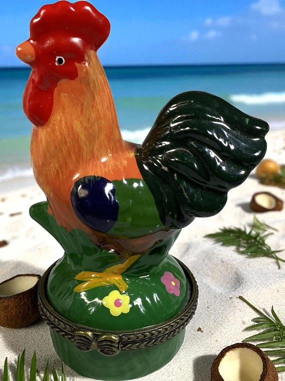 Rooster, chicken, hen trinket box, farm animal gift, … - Gem