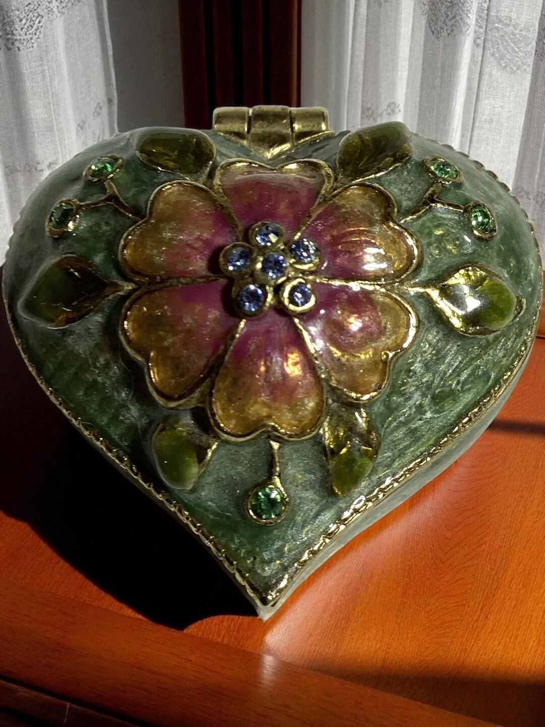 Vintage Heart Trinket Box, Signed Monet Trinket Box, 3/4 Inches Tall X ...