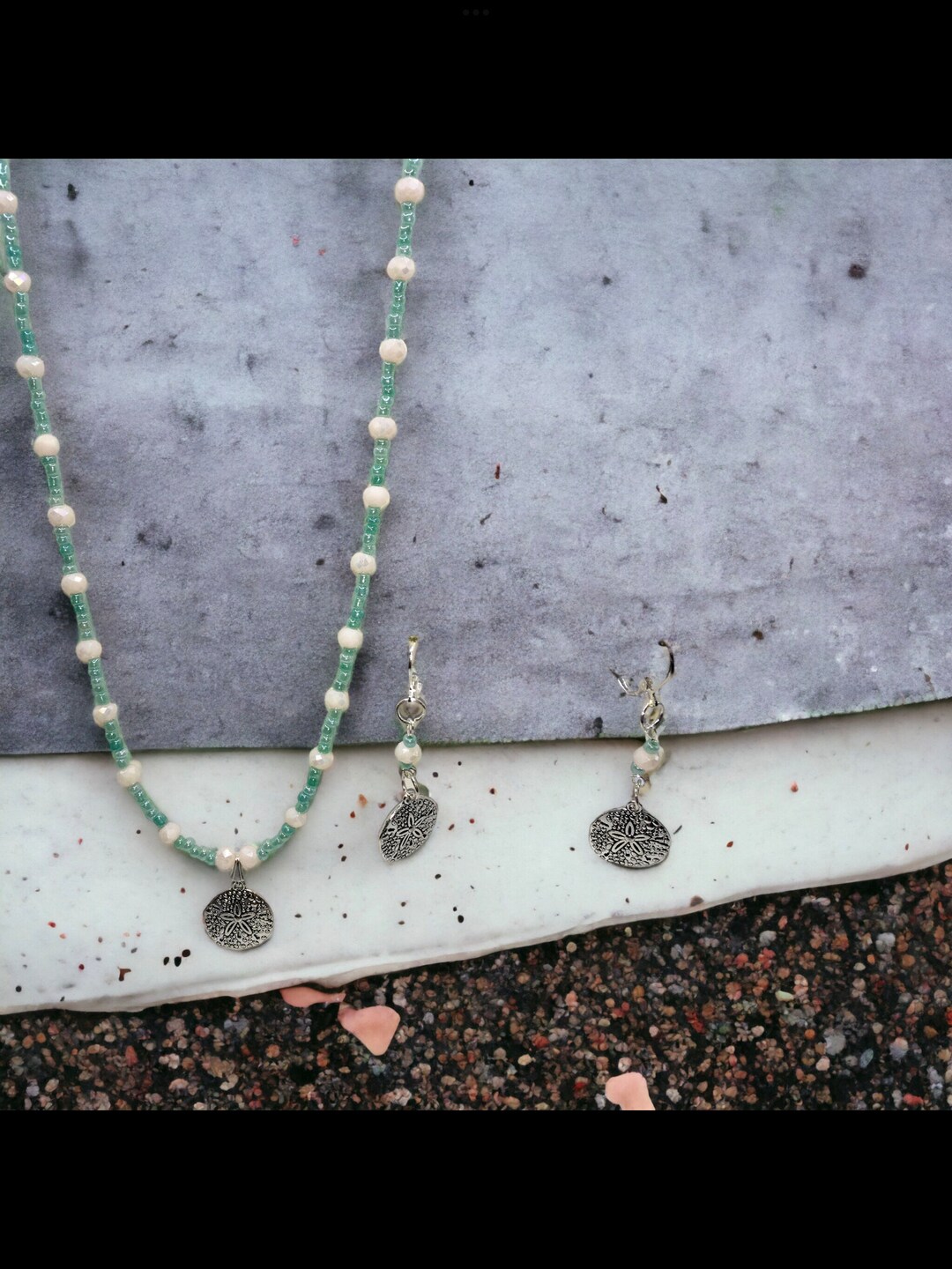 Sand Dollar Necklace and Earrings, Silver Sand Dollar, Sand Dollar ...