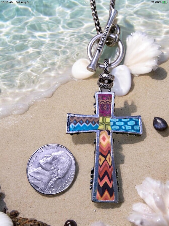 Religious reversible cross necklace, reversible cross… - Gem