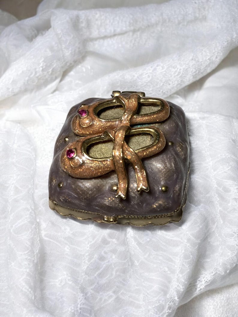 Signed Monet Vintage Trinket or Pillbox, Ballet Slippers, Dance Shoes ...