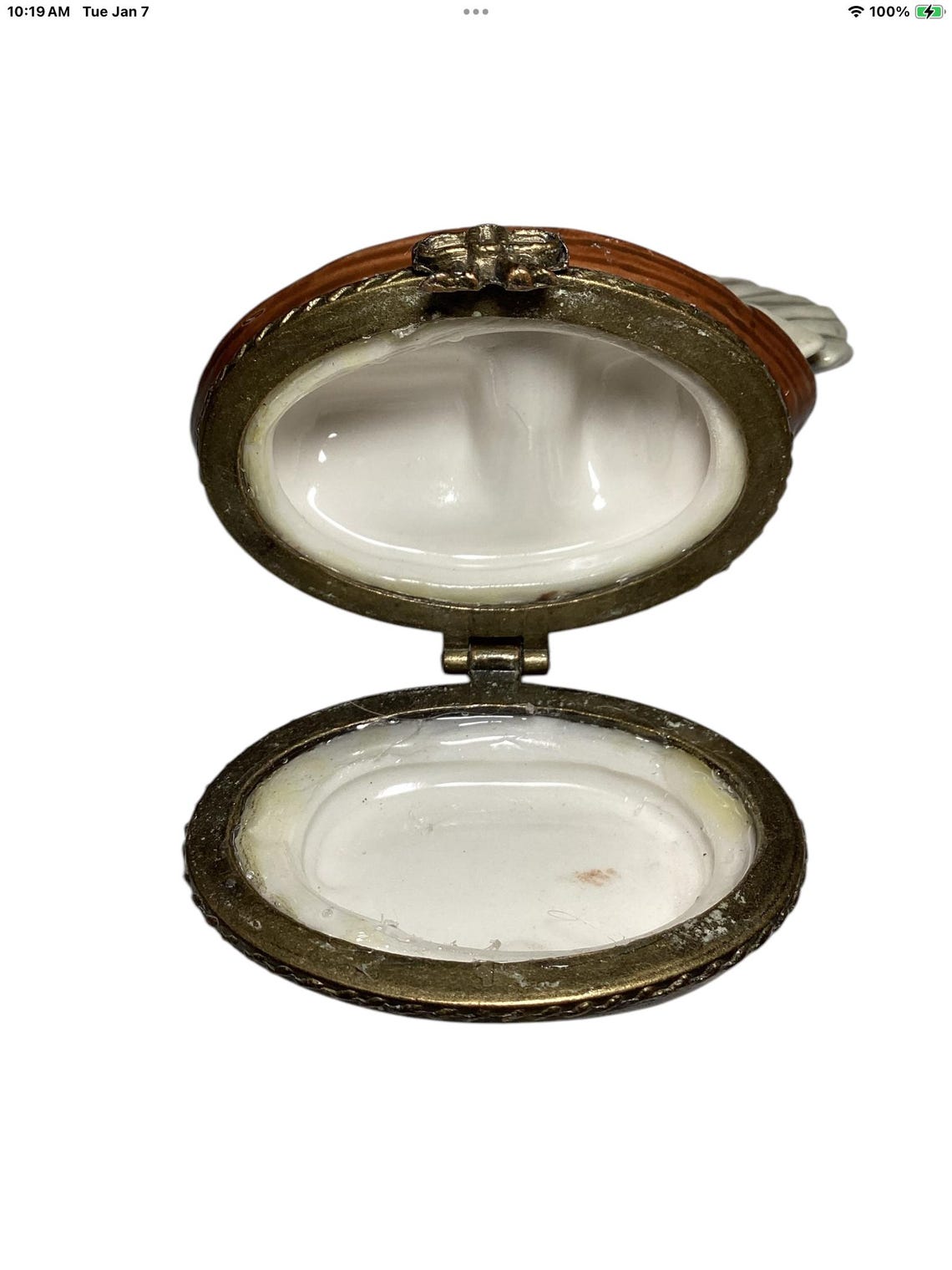 Vintage Boat Ship Pill or Trinket Box, Chinese Boat Trinket Box ...