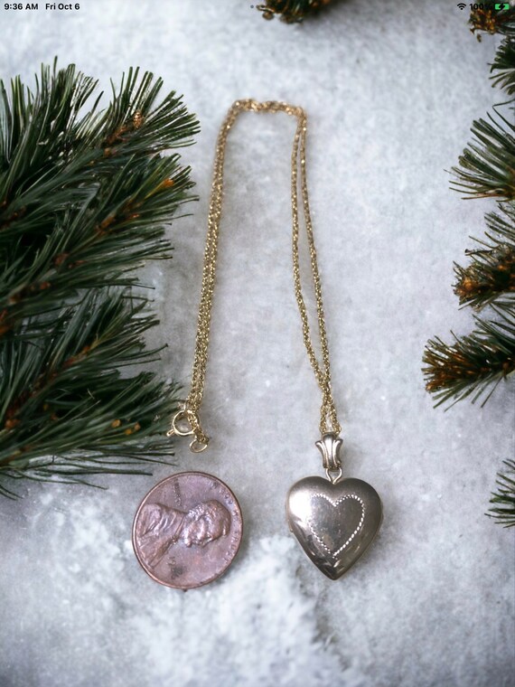 Gold Heart Locket, Gold Locket, Gold Photo Locket, Vi… - Gem