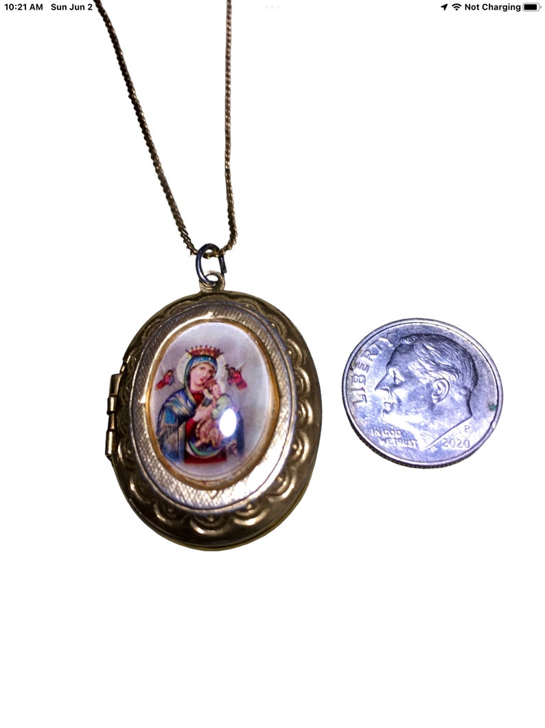 Vintage Gold Filled Locket With Madonna and Baby Jesus, Virgin Mary and ...