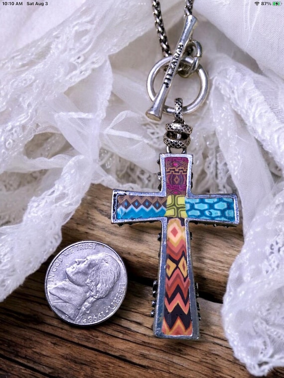 Religious reversible cross necklace, reversible cross… - Gem