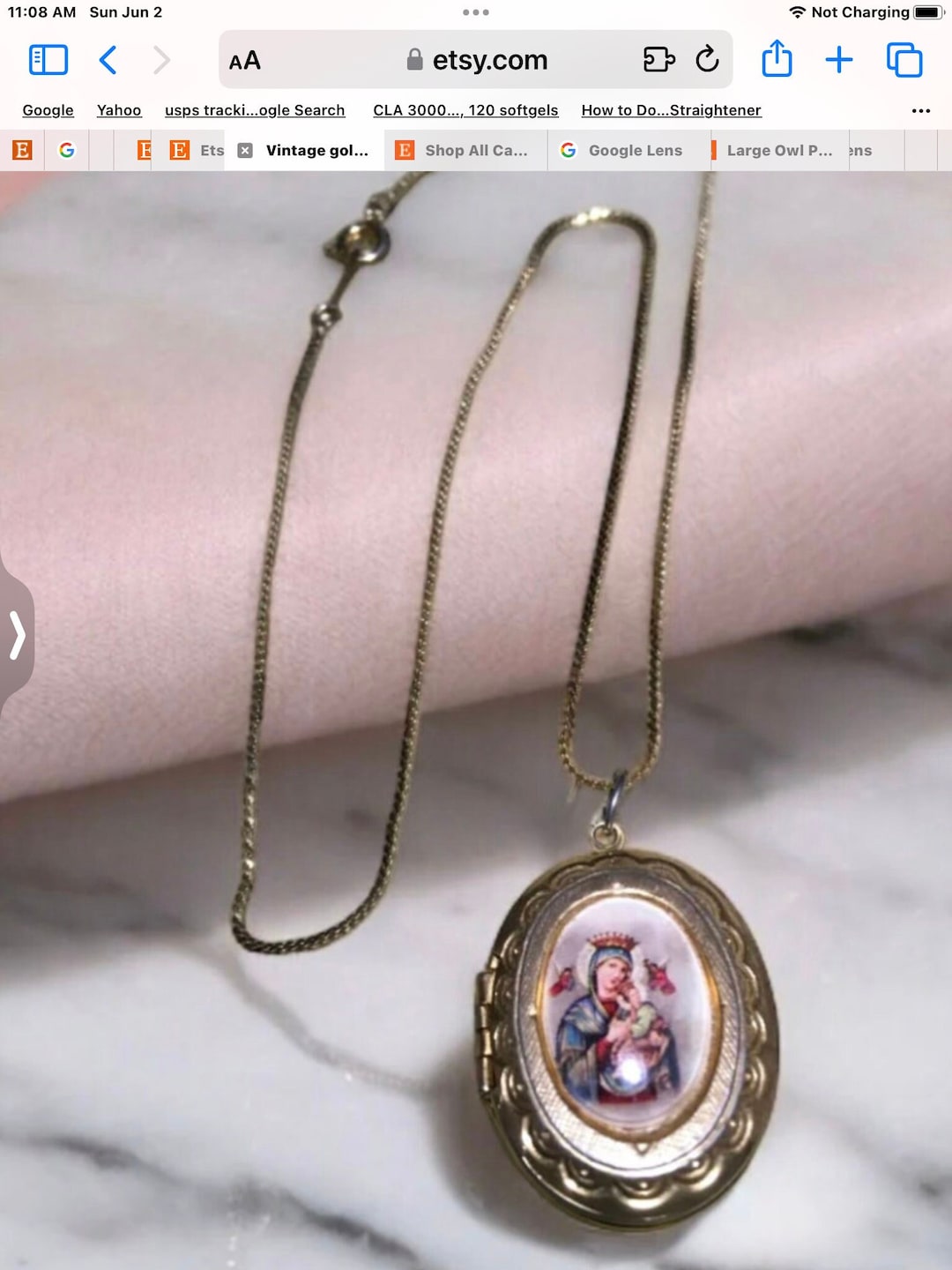 Vintage Gold Filled Locket With Madonna and Baby Jesus, Virgin Mary and ...