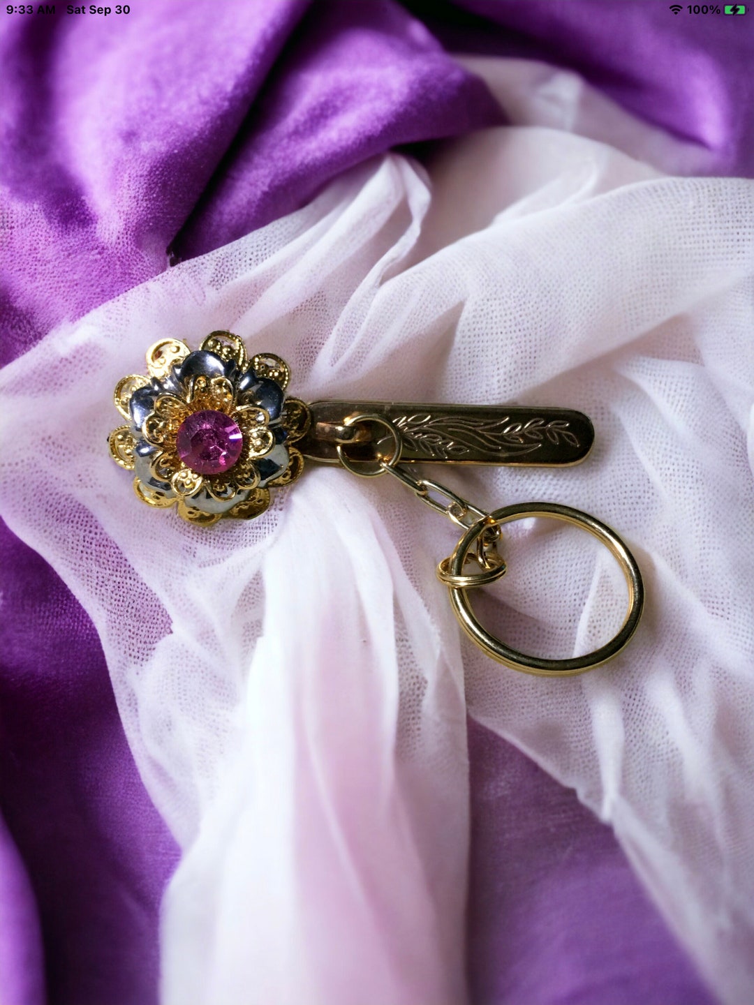 Vintage Key Ring With Purse Clip, Key Ring, 1960s Key Ring, Key Finder ...