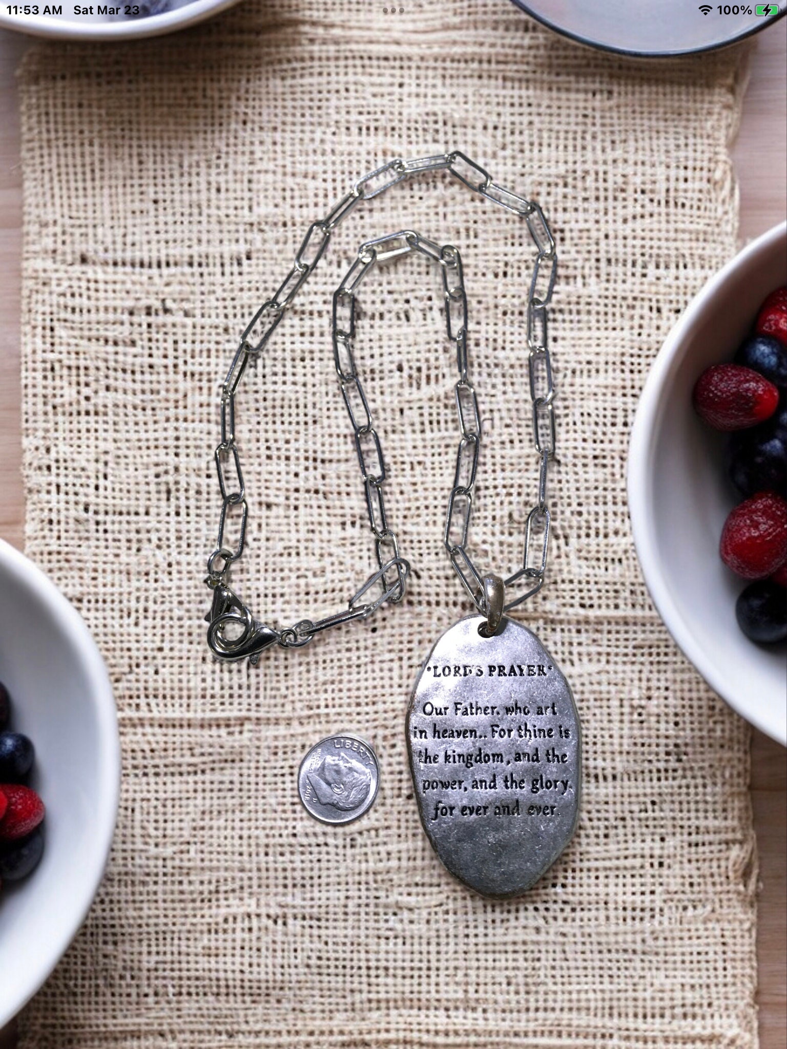 Lord’s Prayer Cross Necklace, Handmade Cross Necklace, Prayer Necklace ...