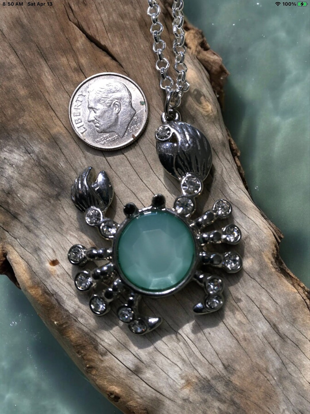 Crab Necklace Beach Jewelry Ocean Jewelry Crab Jewelry Cute Crab Ocean ...