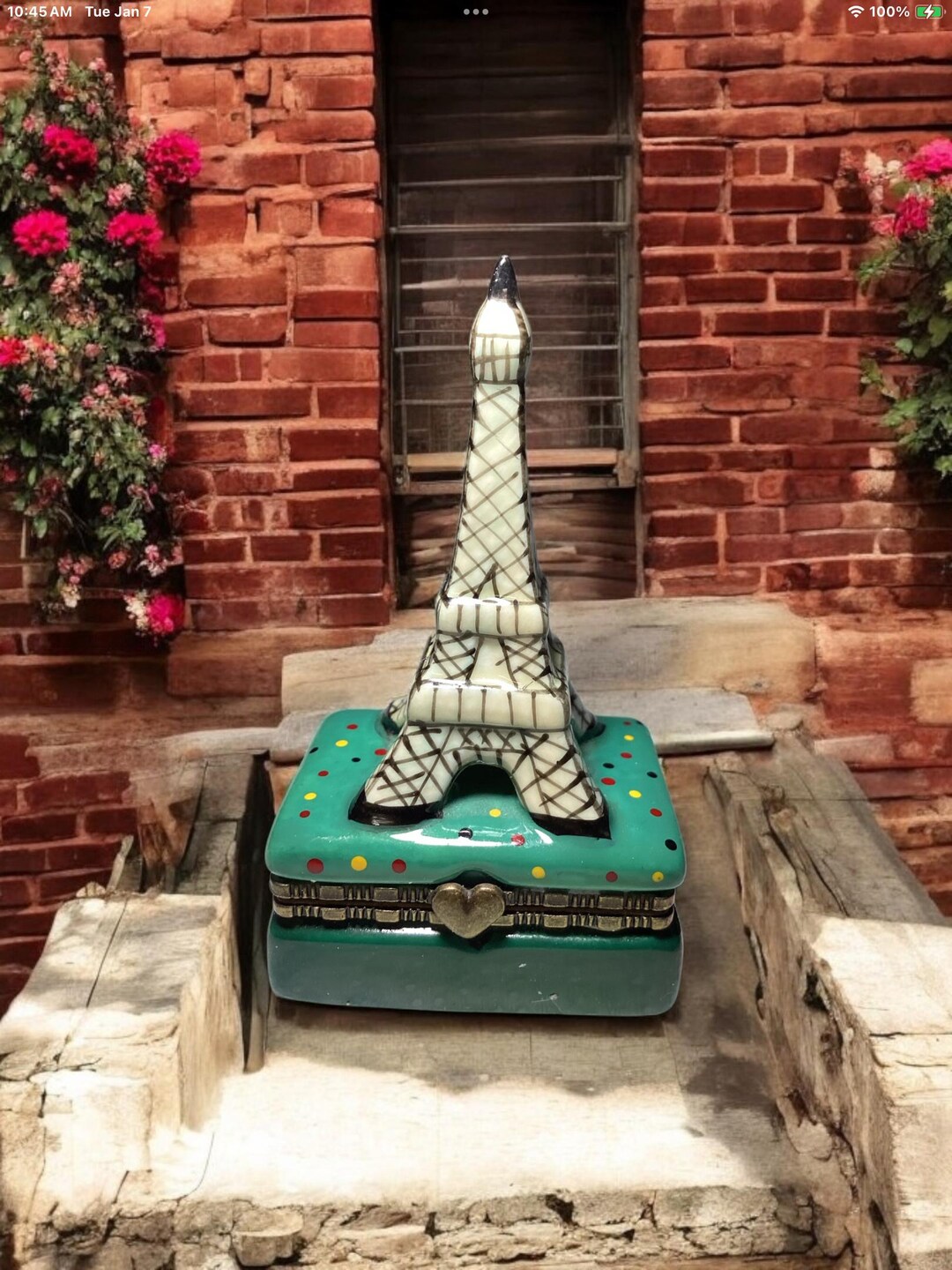 Vintage Eiffel Tower Trinket Pill Box, Paris France Trinket Pill Box ...