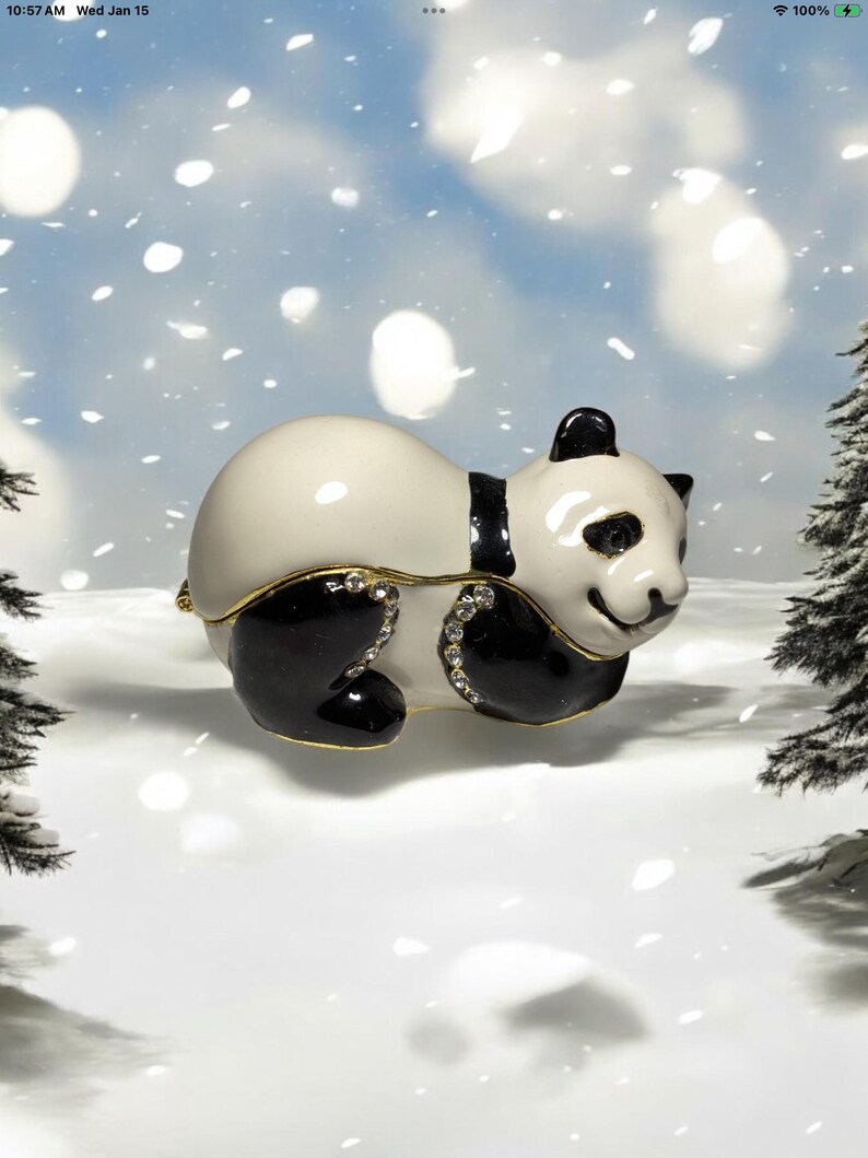 Vintage Panda Trinket Box, Panda Jewelry Box, Wedding Gift, Vintage ...