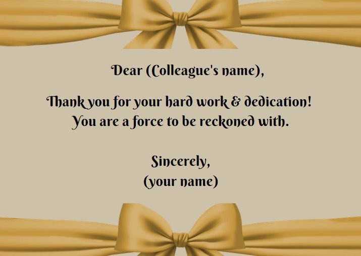 Thank You Colleague - Etsy