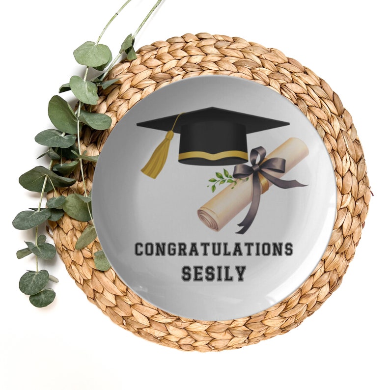 Celebrate Graduation in Style: Personalized Congratulations Plate - Etsy