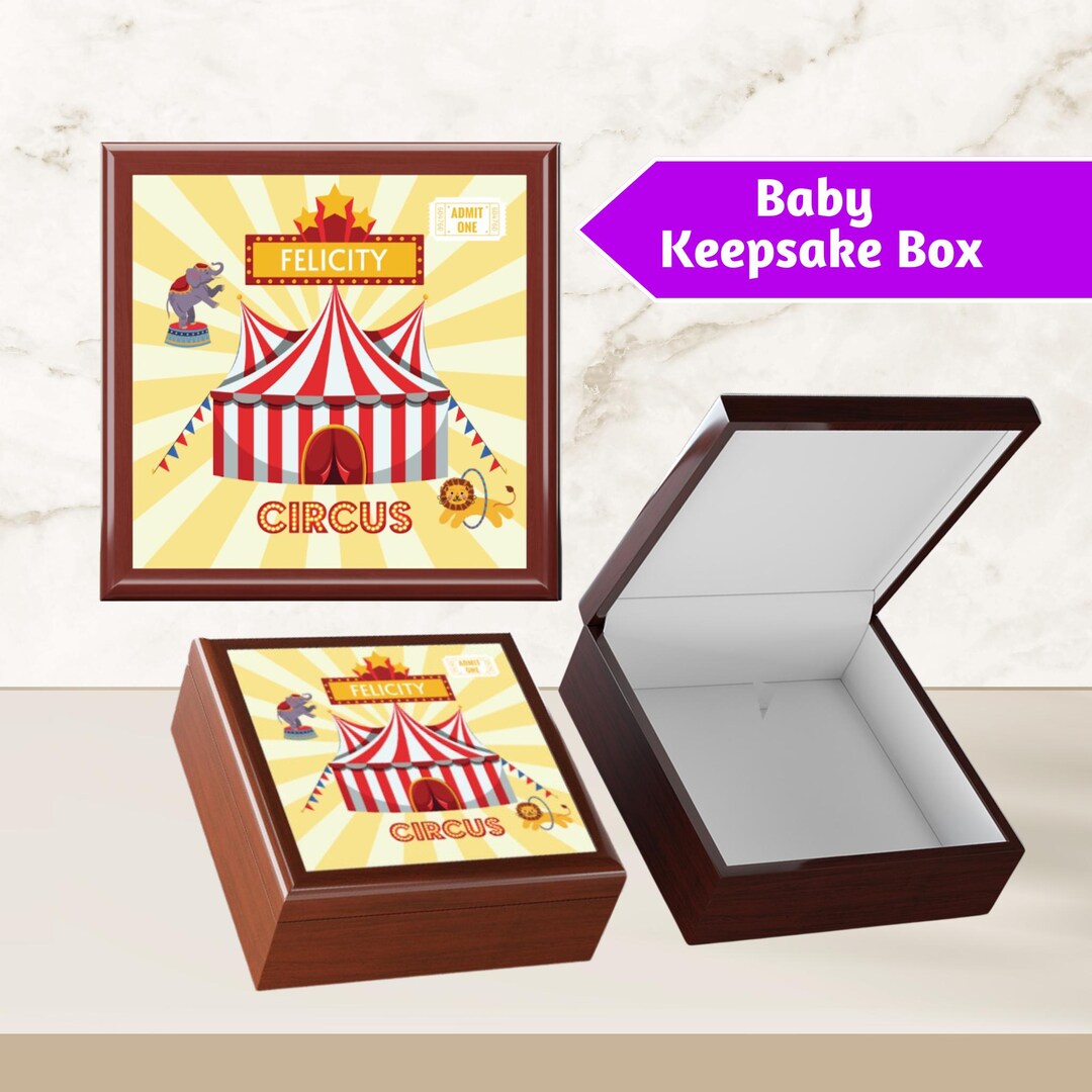 Keepsake Box Circus Baby Personalized Keepsake Box Memory Box - Etsy