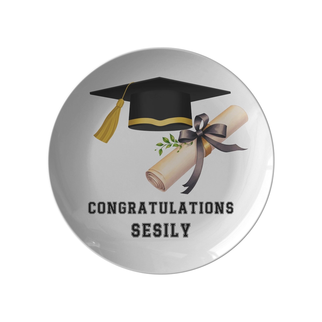 Celebrate Graduation in Style: Personalized Congratulations Plate - Etsy