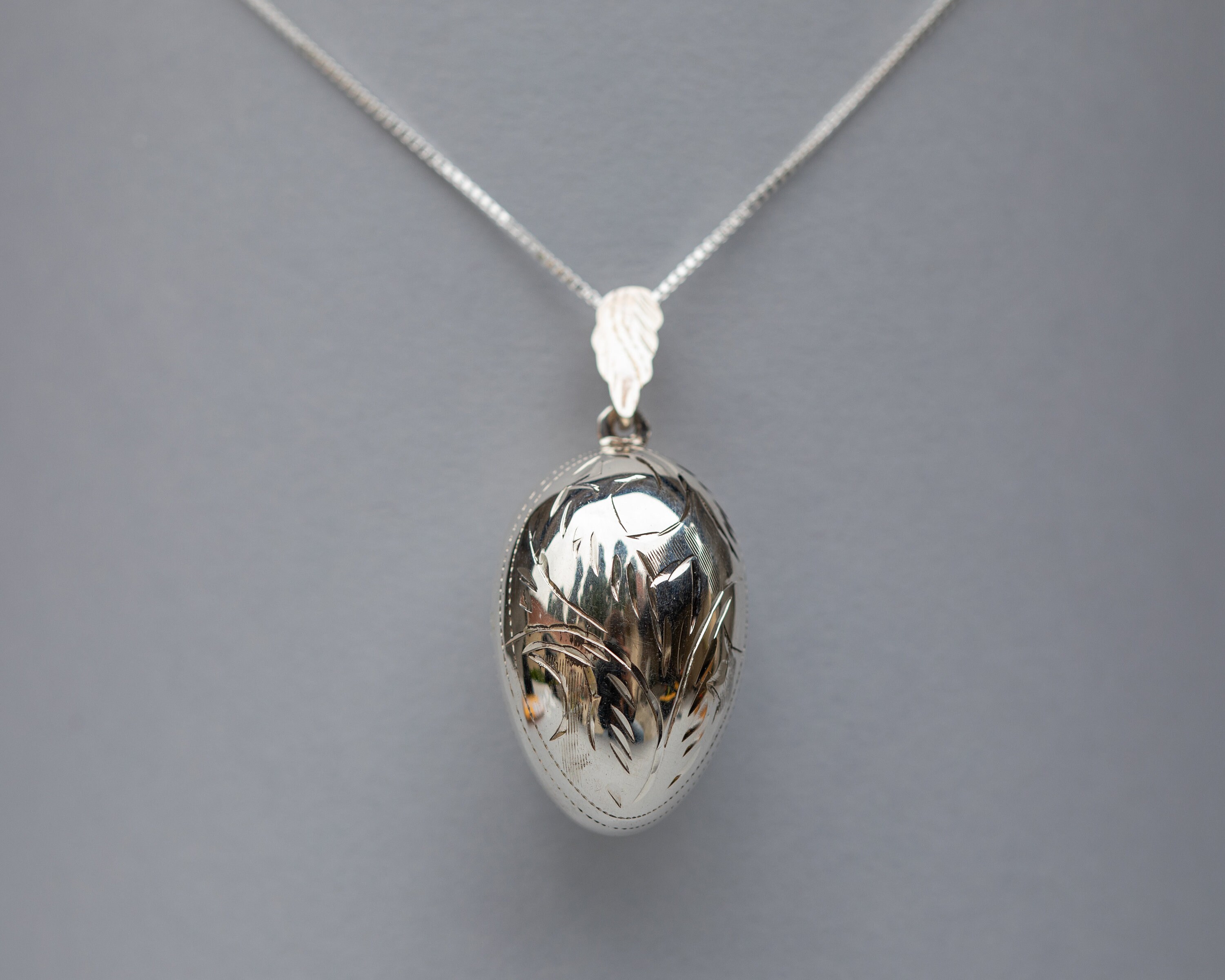 Sterling Silver Floating Easter Egg Pendant Necklace • Easter Gift ...