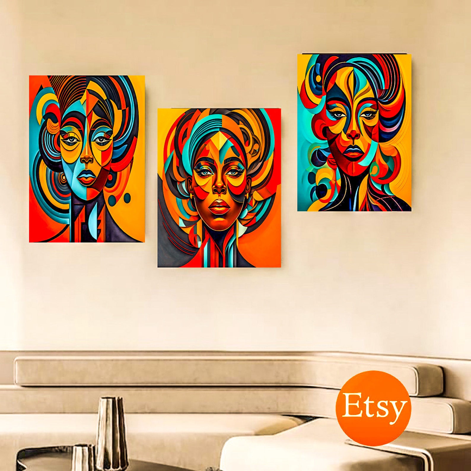 Queendom African Art Black Art Afrocentric Vibrant Colors Wall Decor ...