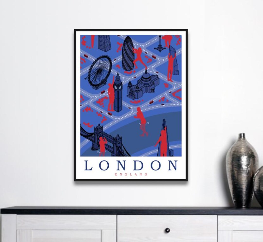 London Digital Axonometric Art Wall Art Print Illustration Poster - Etsy