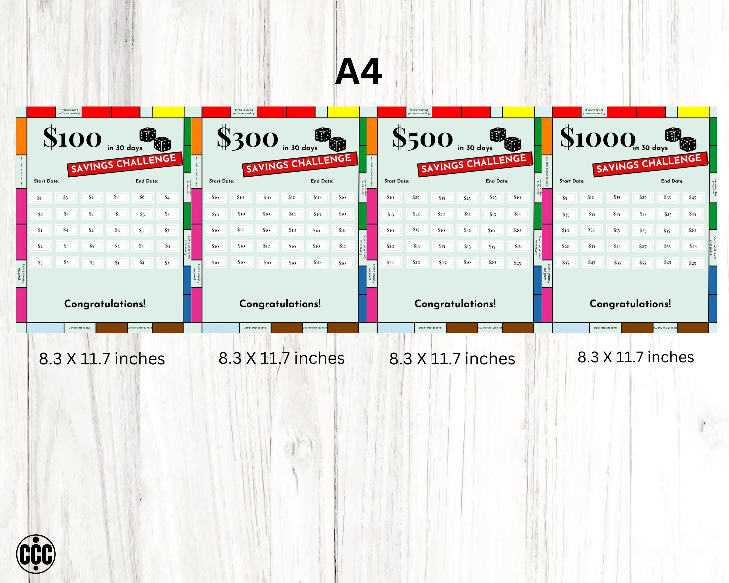 Printable Save Money Challenge Bundle, Saving Tracker, Make Saving ...