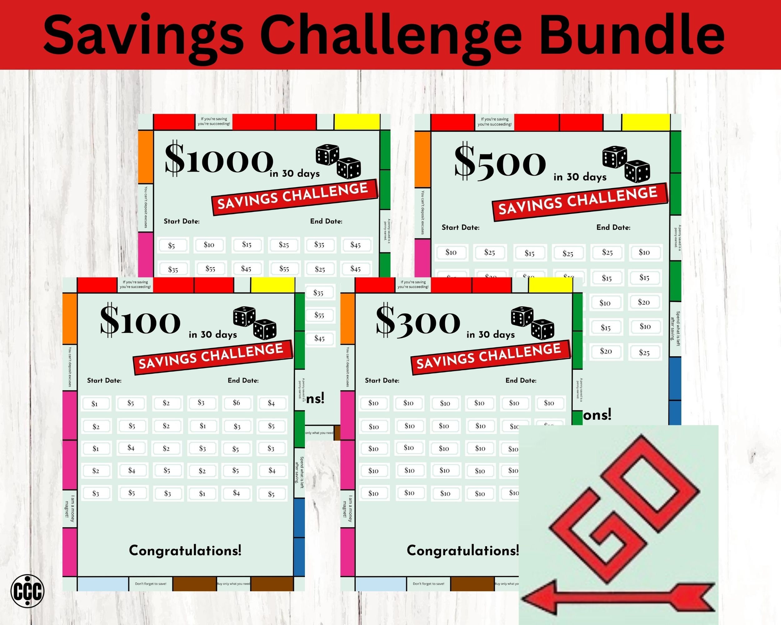 Printable Save Money Challenge Bundle, Saving Tracker, Make Saving ...