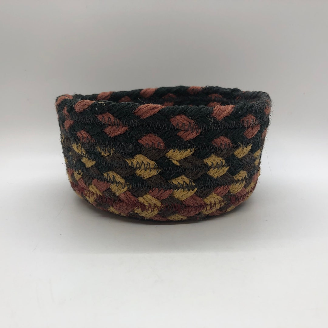 Vintage Primitive Rug Bowl - Etsy