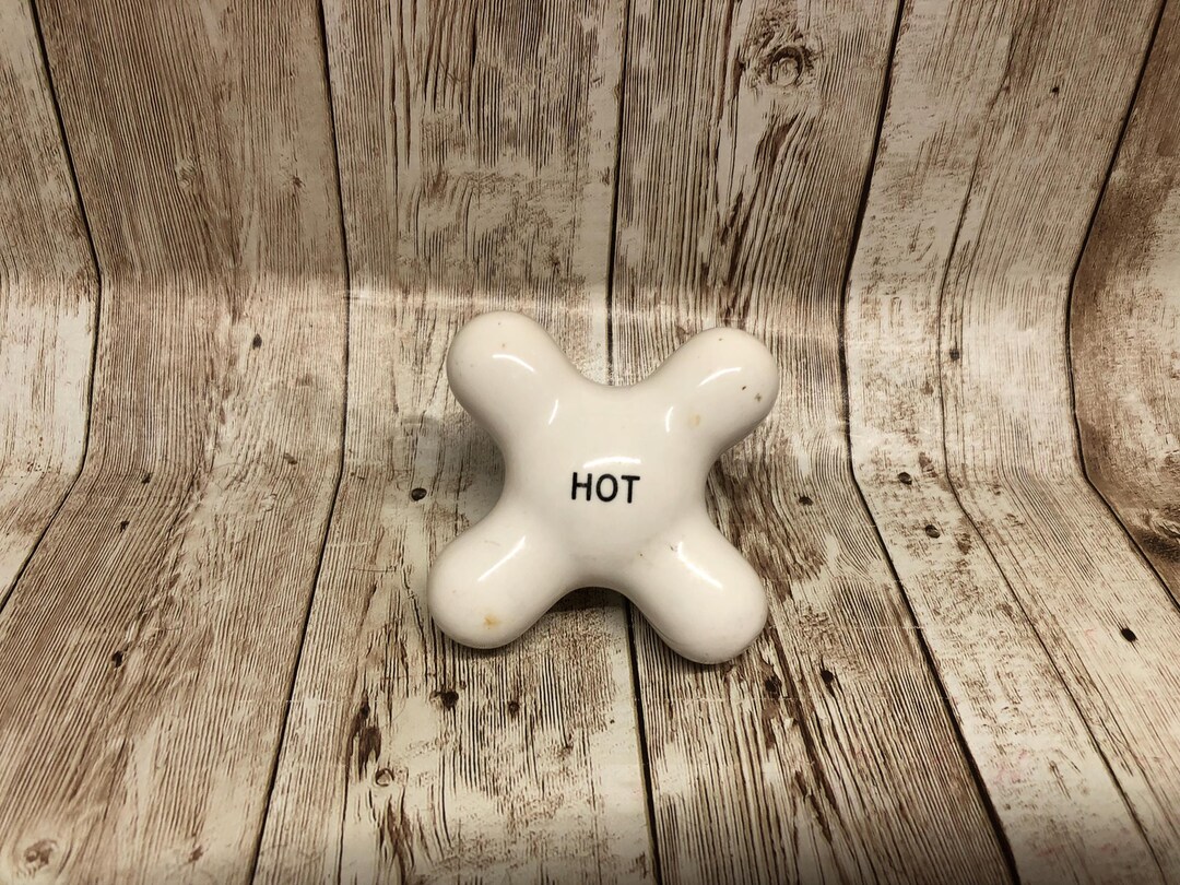Antique Porcelain Cross Faucet Handle hot Knob - Etsy