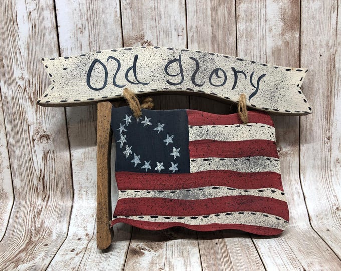 Vintage Hand Painted Wood Old Glory Wall Decor - Etsy