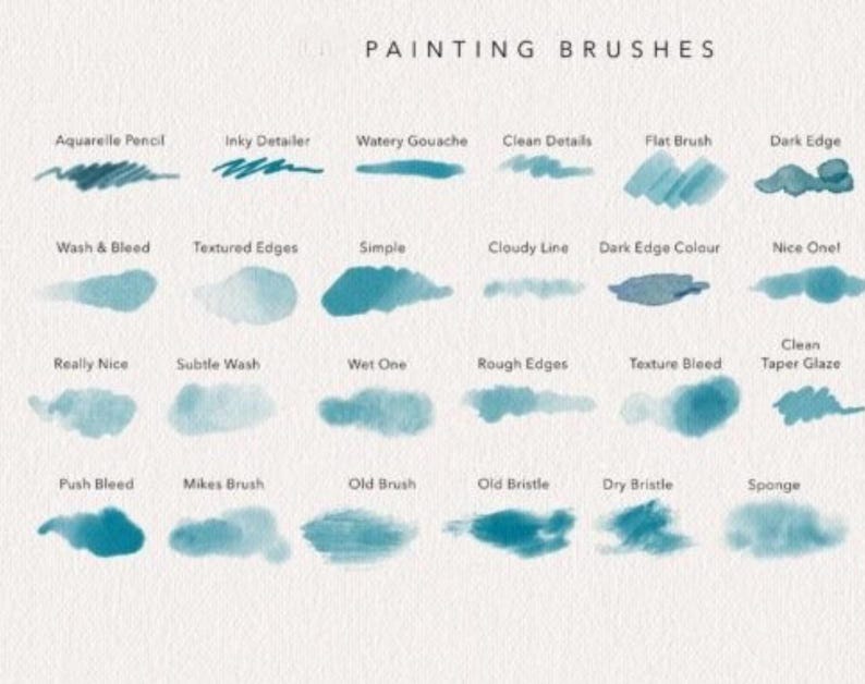 Watercolor Procreate Brushes Kit: Digital Painting, Canvases, Color ...