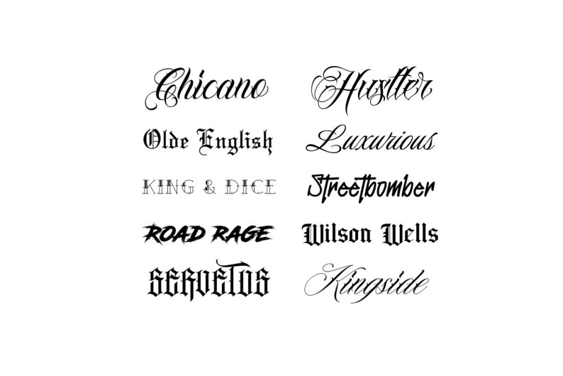 Procreate Tattoo 10 Font Bundle: Professional Fonts for Artists ...
