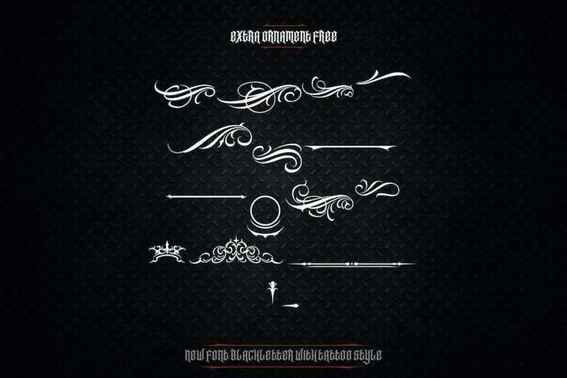 Southside Tattoo Font With Unique Ornaments, Custom Tattoos, Logo ...