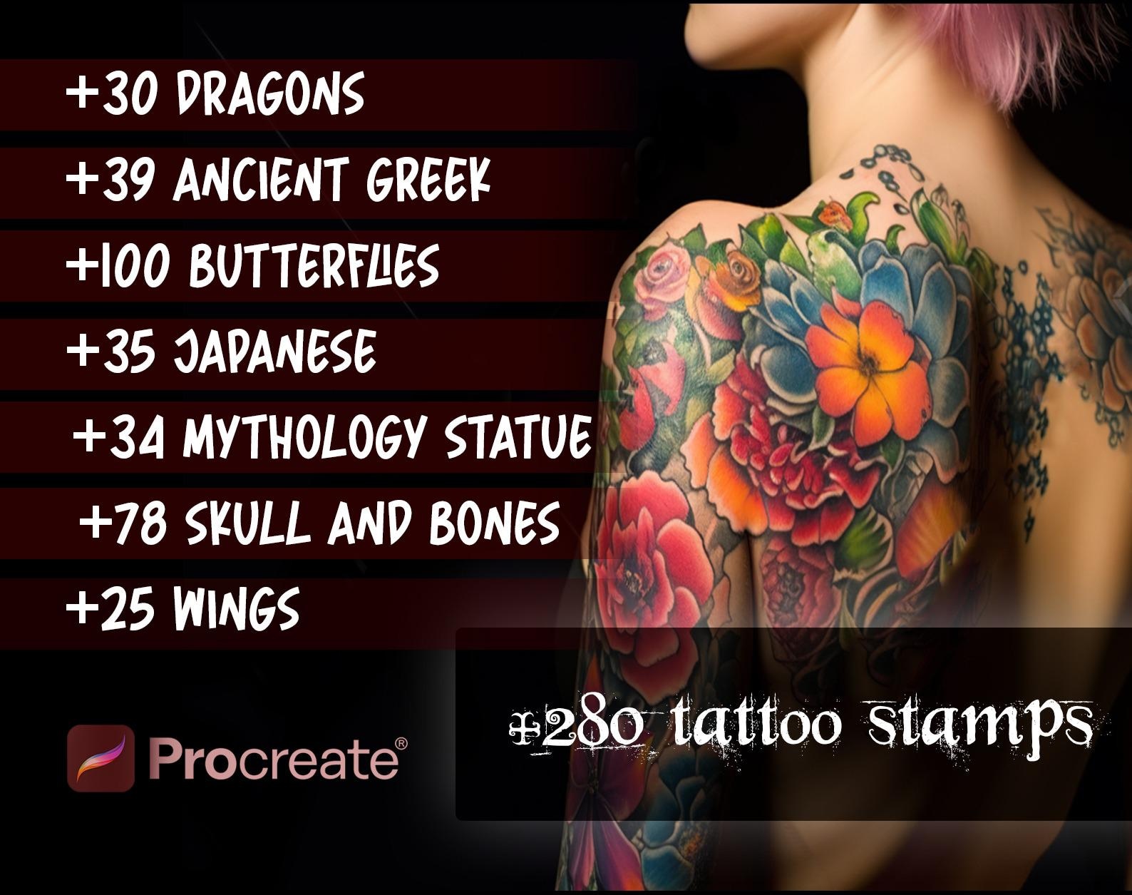 270+ Original Procreate Tattoo Stencils: Instant Digital Download for ...