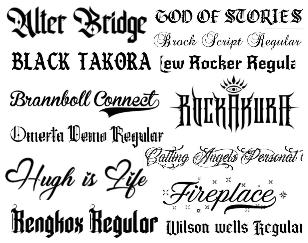 Tattoo Fonts Bundle 2025 | Gothic Script Tribal Lettering | Procreate ...