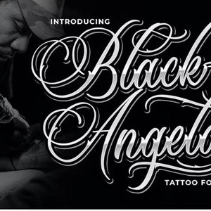 Vintage-inspired Tattoo Fonts Bundle: Black Angela, Bandito, Durango ...