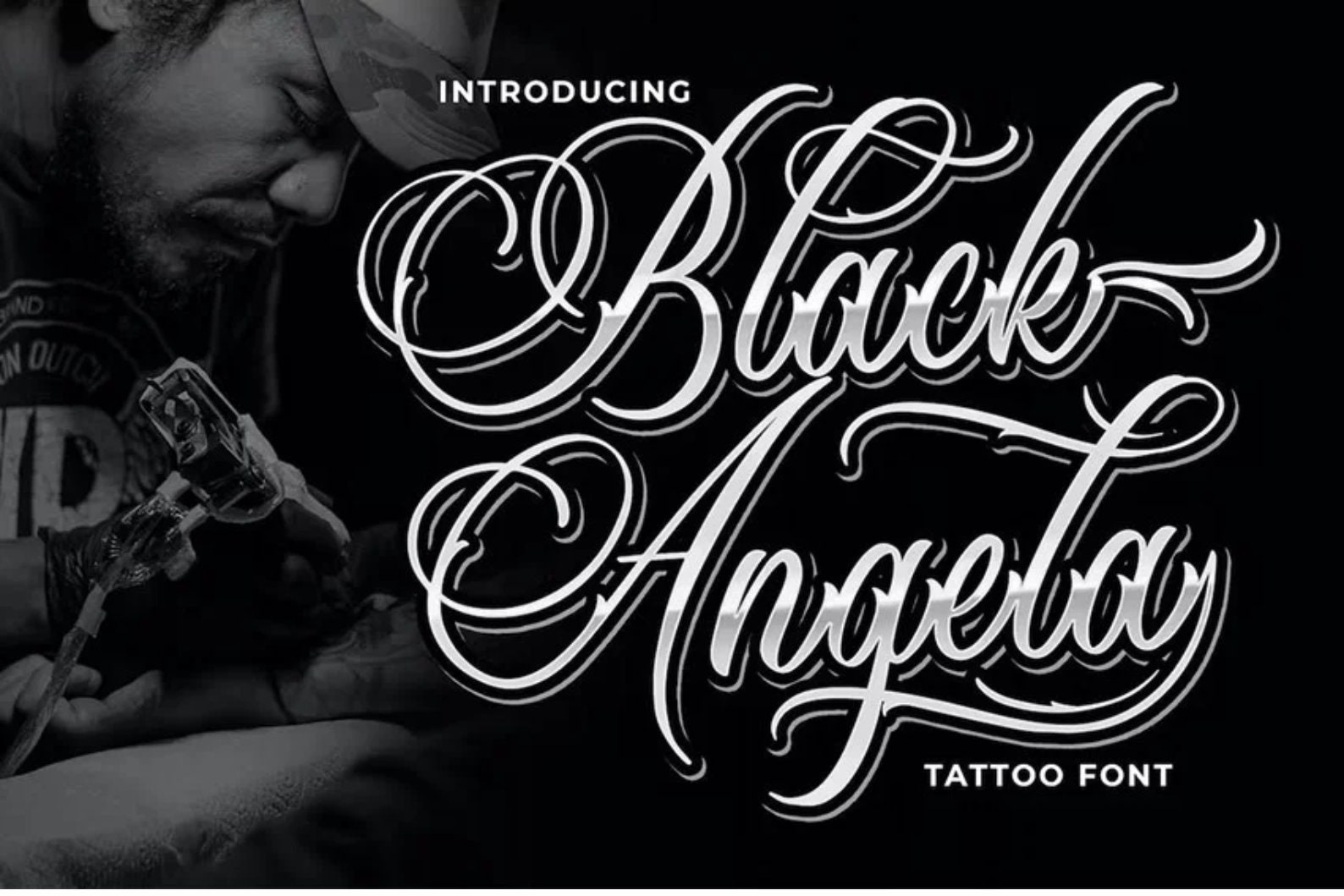 Vintage-inspired Tattoo Fonts Bundle: Black Angela, Bandito, Durango ...