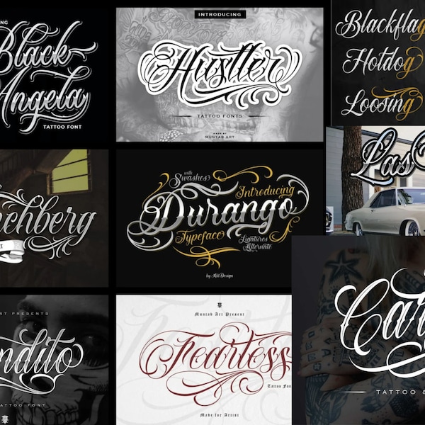 Tattoo Fonts - Etsy