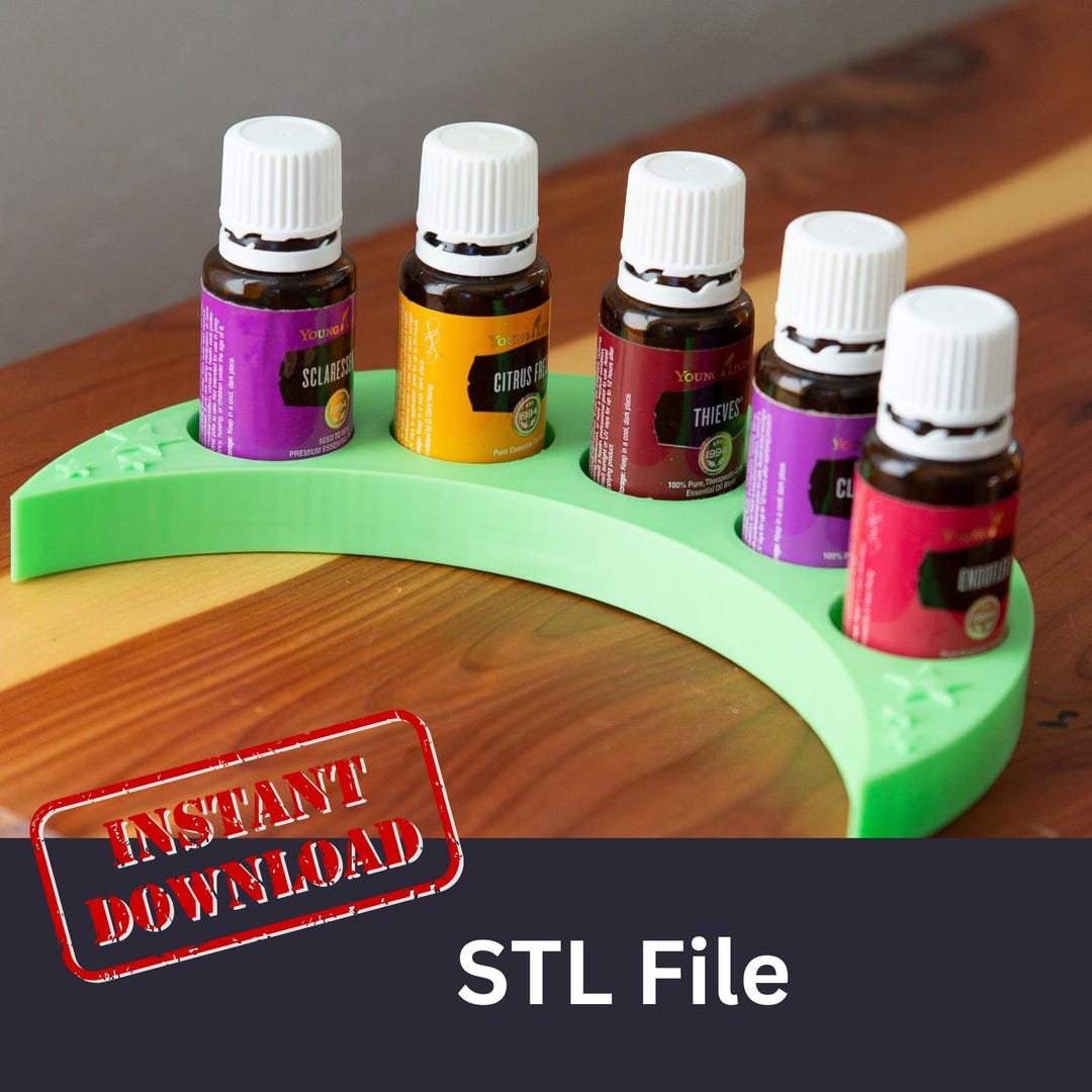 Moon Essential Oil Holder STL | 3D Printer File for Oil Storage Rack ...