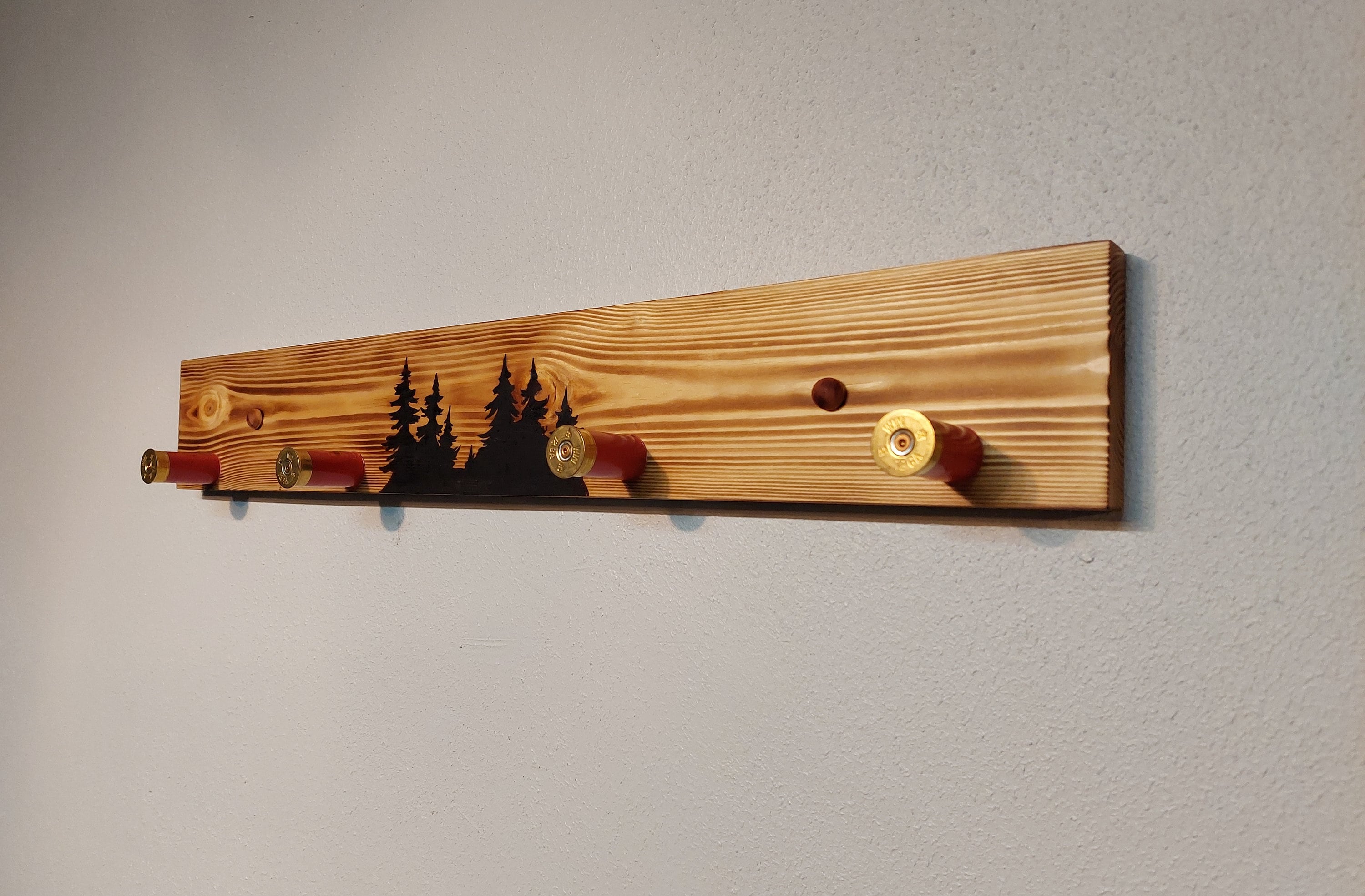 Shotgun Shell Coat Rack, Hat Rack, Shelf, Coat Rack, Rustic Home Decor ...