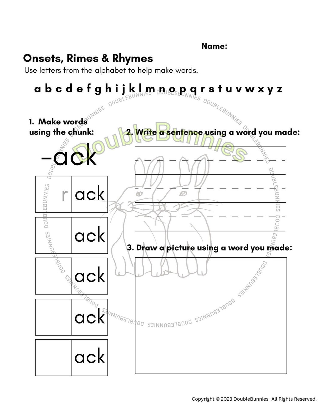 Onsets, Rimes & Rhymes / Making Words Using 3-chunks! - Etsy