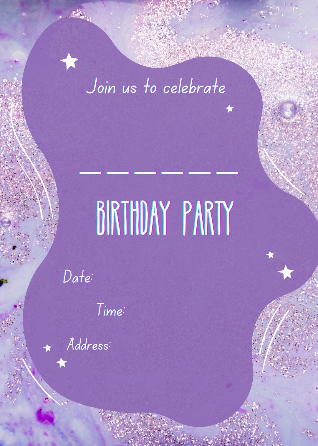 Violet Classy Birthday Invitation - Etsy