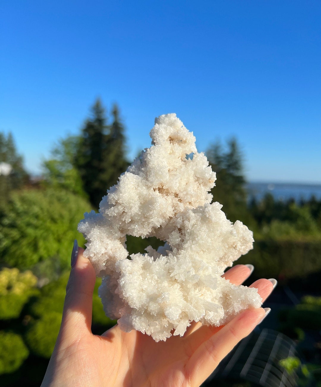 Large White Spiky Calcite Statement Piece, Sparkling Calcite, White ...