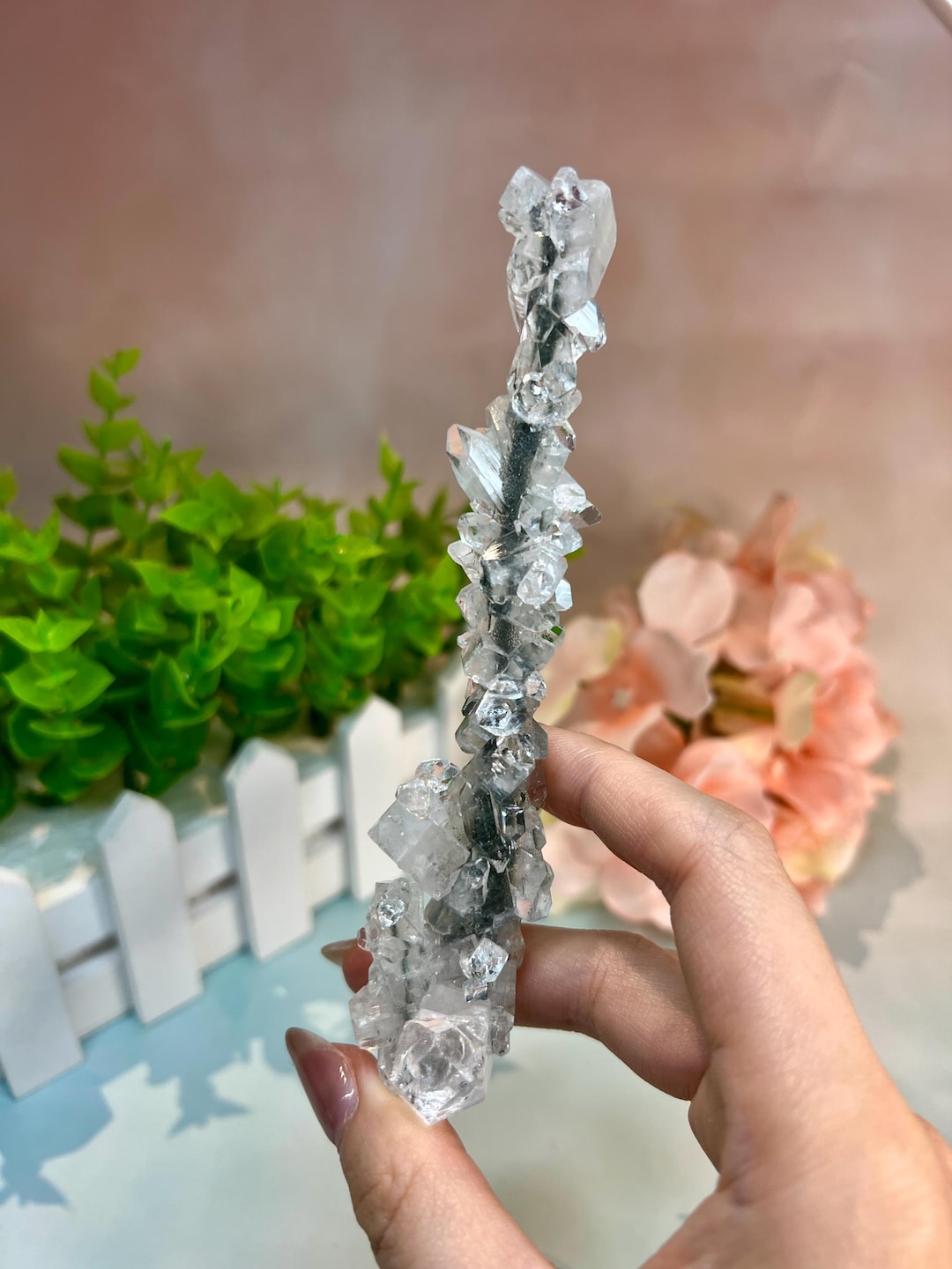 RARE Exceptional Transparent Diamond Apophyllite Stalactite on Druzy ...