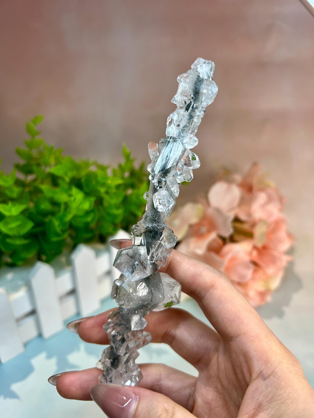 RARE Exceptional Transparent Diamond Apophyllite Stalactite on Druzy ...