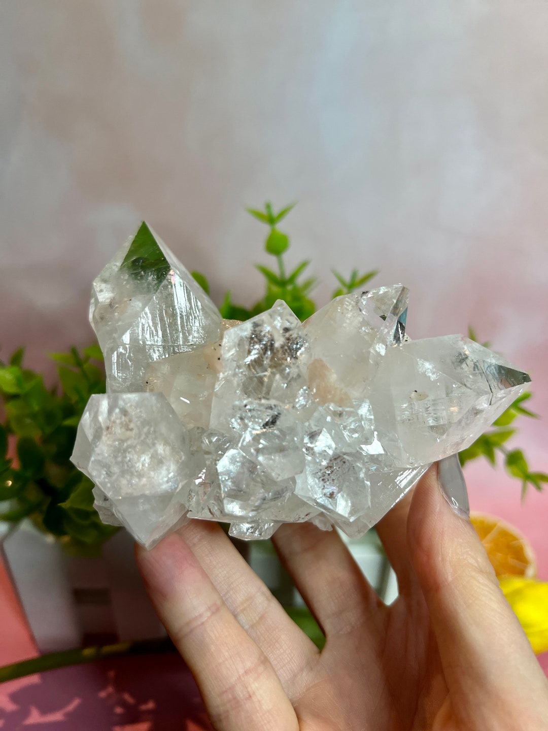 Juicy Large High Quality Large Tip Clear Diamond Apophyllite Flower ...