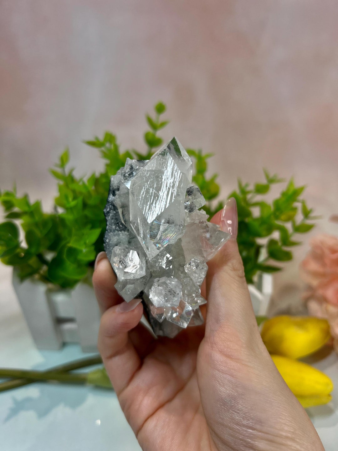 Exceptional Grade Water Diamond Apophyllite DT With Rainbow and High ...