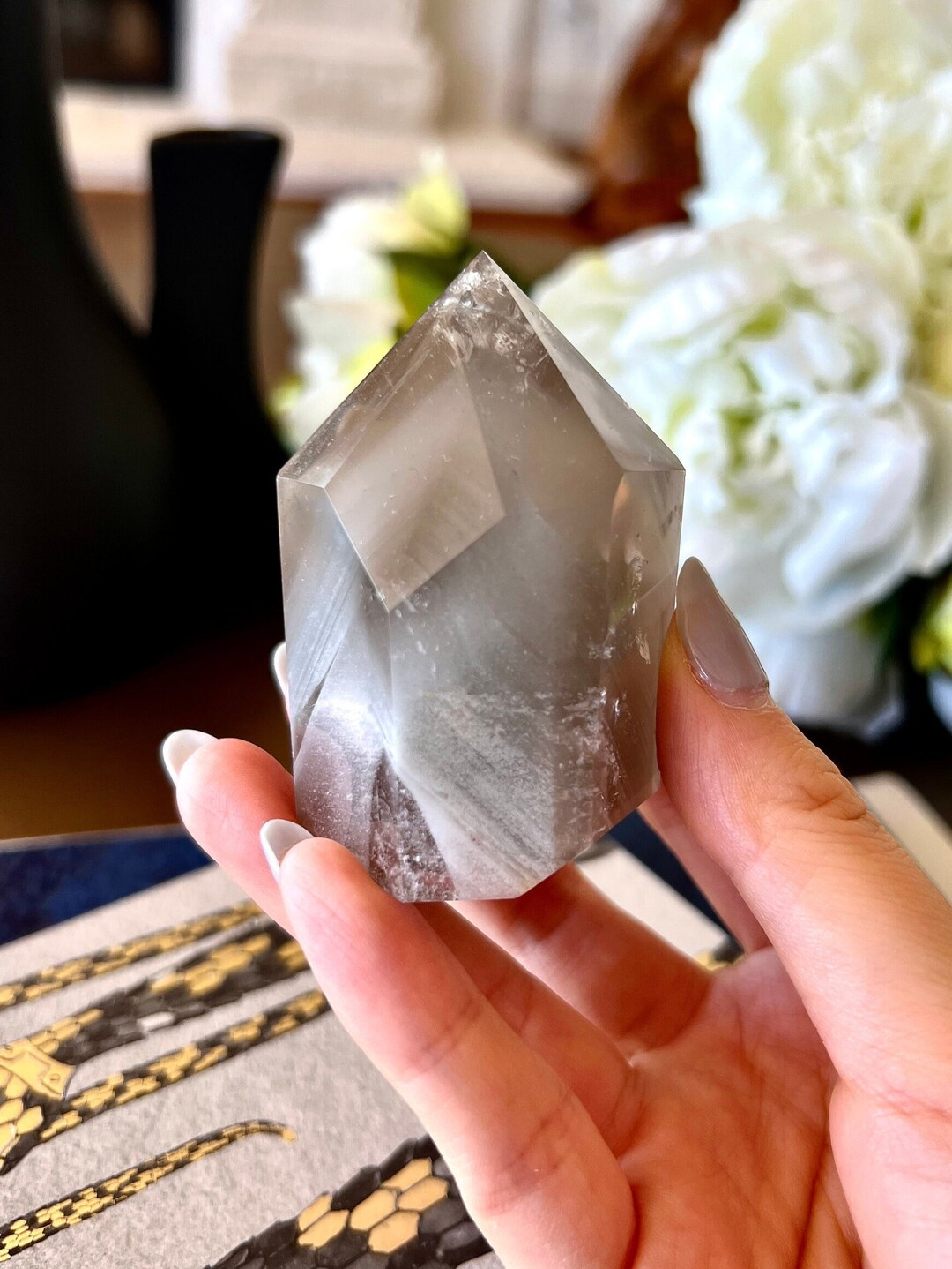 Chubby Phantom Inclusion Quartz Towers, Grey Phantom Quartz Obelisk ...