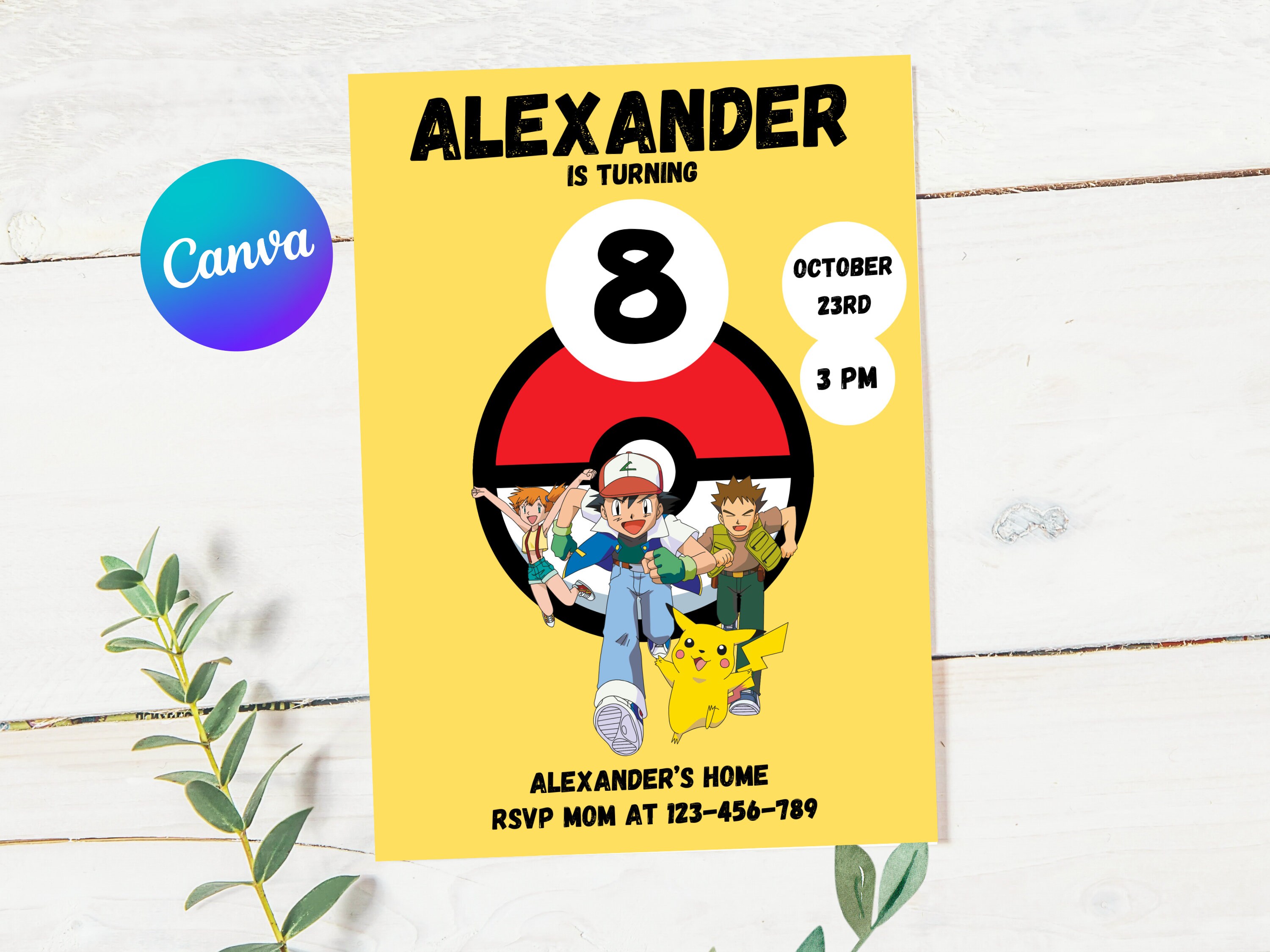 Invitación de cumpleaños de Pokémon / Cumpleaños de Pokémon / Plantilla ...