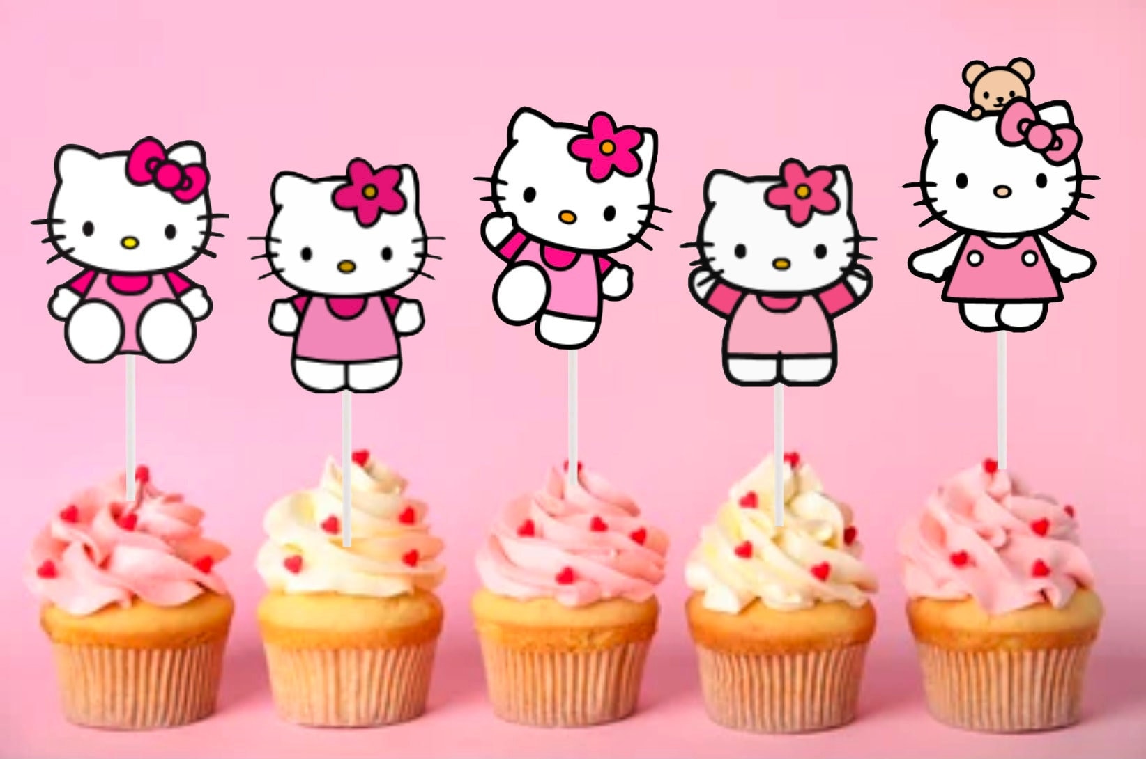 Decoraciones Para Cupcakes De Hello Kitty Hello Kitty Tema Fiesta De
