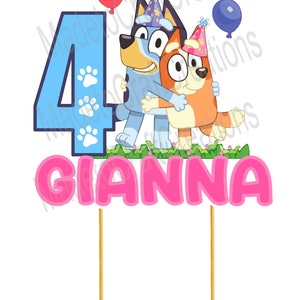 Bluey Cake Topper/party Stickers/birthdays/cake Topper/kid's Birthday ...