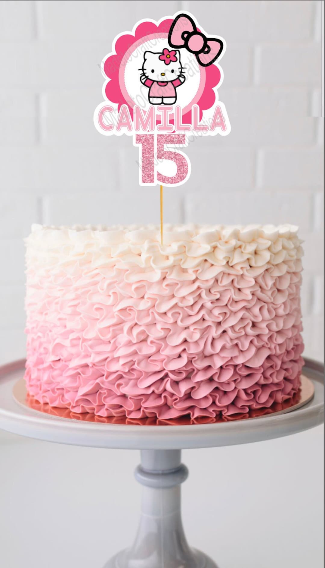 Hello Kitty Cake Topper/party Stickers/birthdays/cake Topper/kid's ...