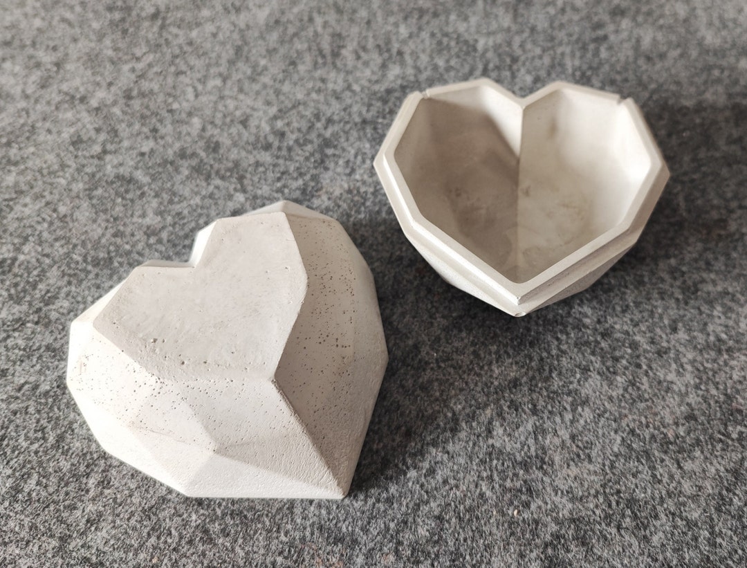 Heart Concrete Box, Jewellery Box, Concret Box - Etsy